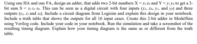 Solved you dont have to do the Logism part, I already figure | Chegg.com