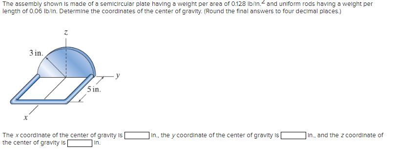 Solved The assembly shown Is made of a semicircular plate | Chegg.com