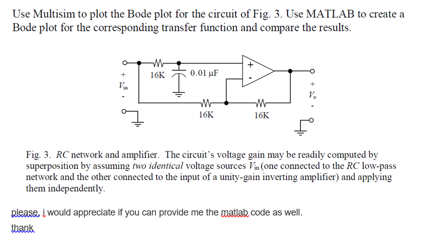 Solved Use Multisim to plot the Bode plot for the circuit of | Chegg.com