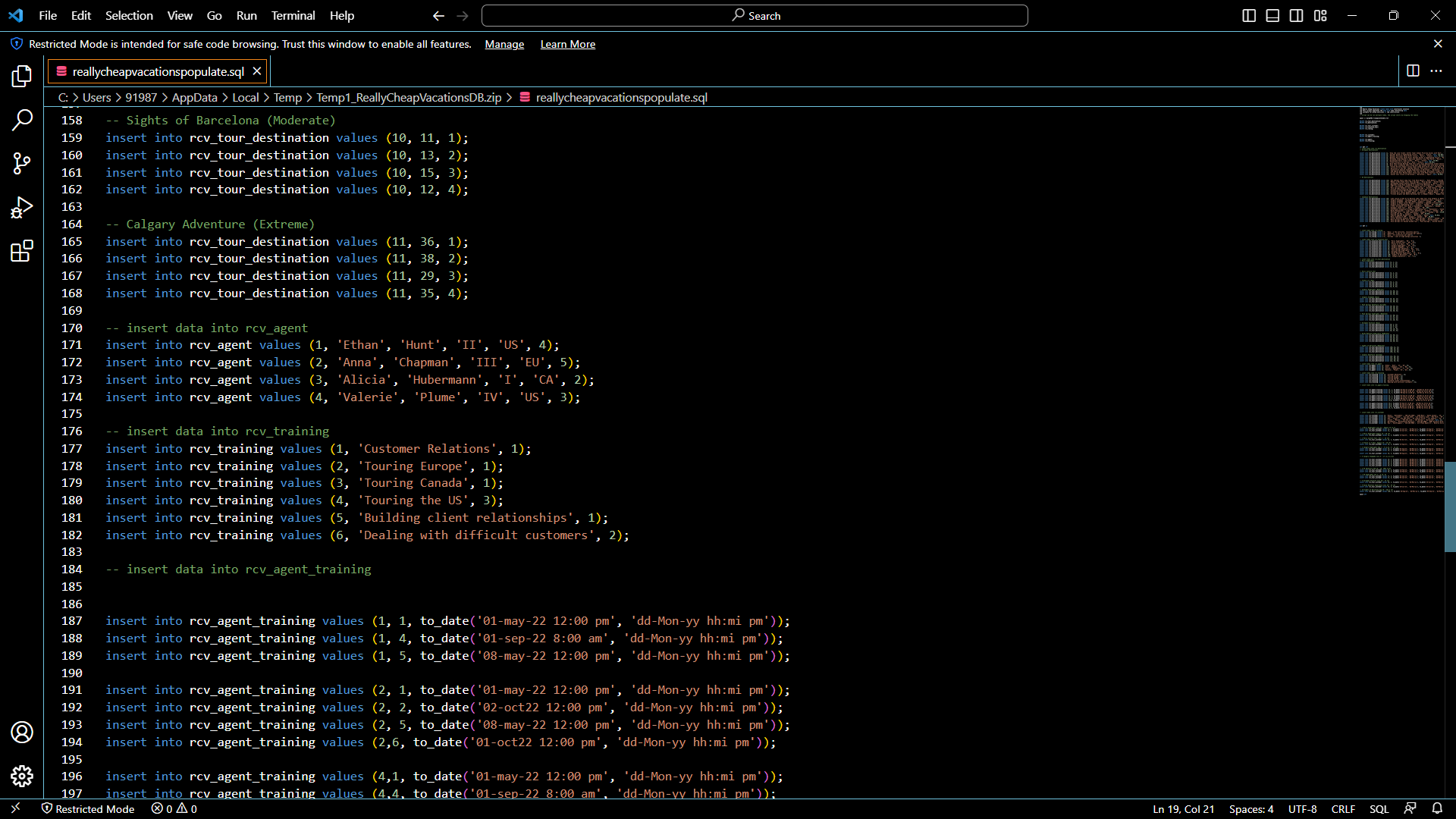 Solved MATERIAL YOU NEED FOR THE ASSIGNMENT Database (create | Chegg.com