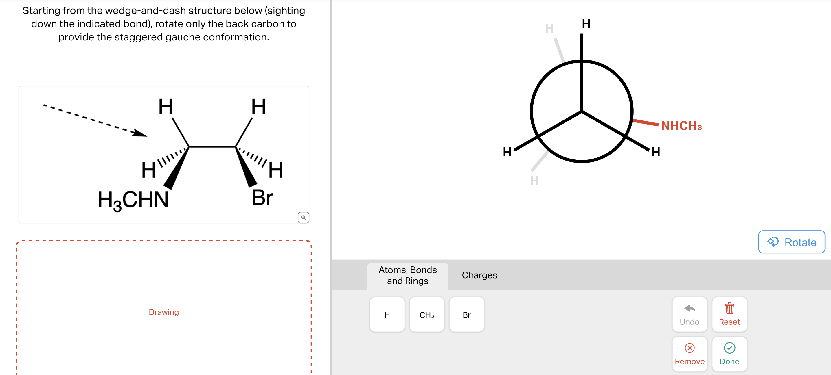 Solved Starting from the wedge-and-dash structure below | Chegg.com