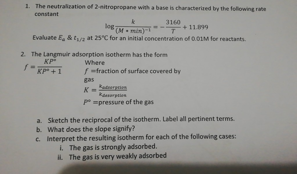 Solved 1. The neutralization of 2-nitropropane with a base | Chegg.com