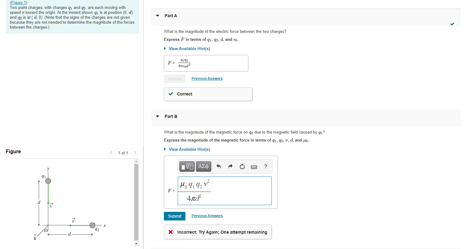 Solved (Figure 1) Two point charges, with charges q1 and 22, | Chegg.com Solved (Figure 1) Two point charges, with charges q1 and 22, | Chegg.com