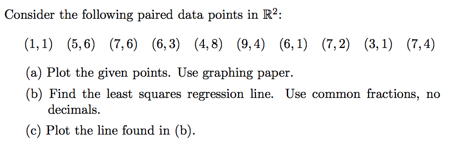 Solved Consider the following paired data points in R2: | Chegg.com