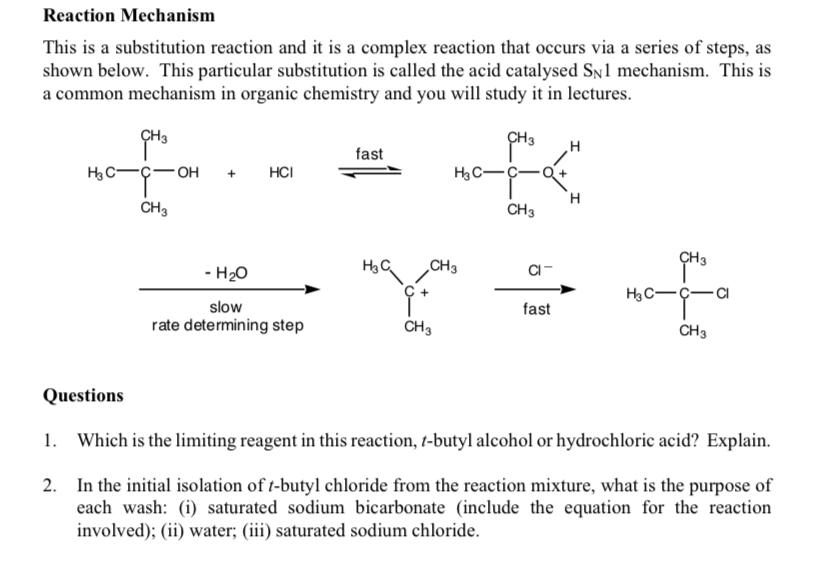 Solved Reaction Mechanism This is a substitution reaction | Chegg.com