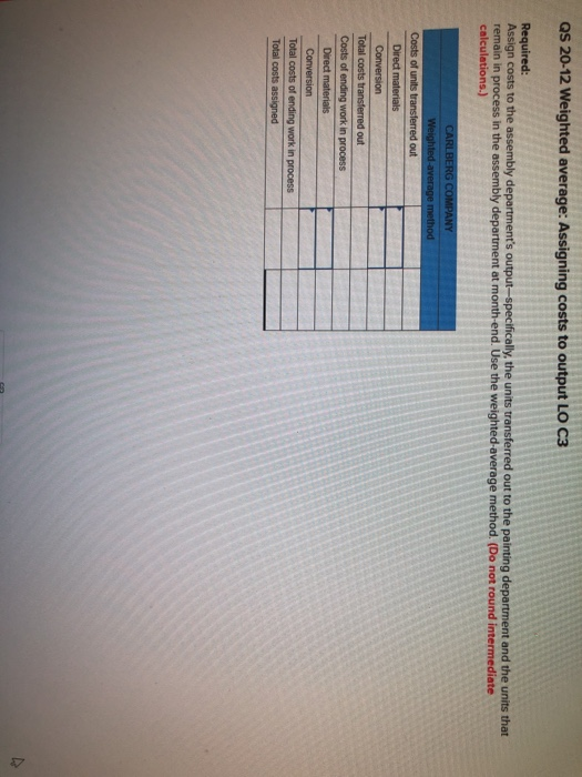 Solved Use the following information for the Quick Study | Chegg.com