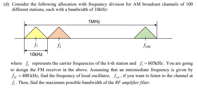 Solved (d) Consider the following allocation with frequency | Chegg.com
