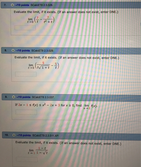 Solved 2. O -10 points SCalcET8 2.3.501.XP The graphs of f | Chegg.com