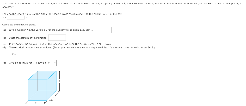 Solved What are the dimensions of a closed rectangular box | Chegg.com