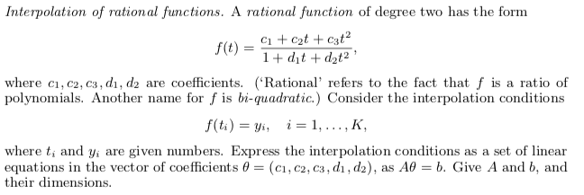 Solved Interpolation Of Rational Functions A Rational 6177