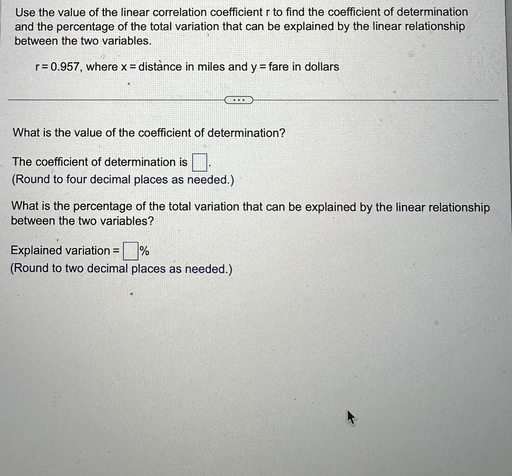 Solved Use the value of the linear correlation coefficient r | Chegg.com