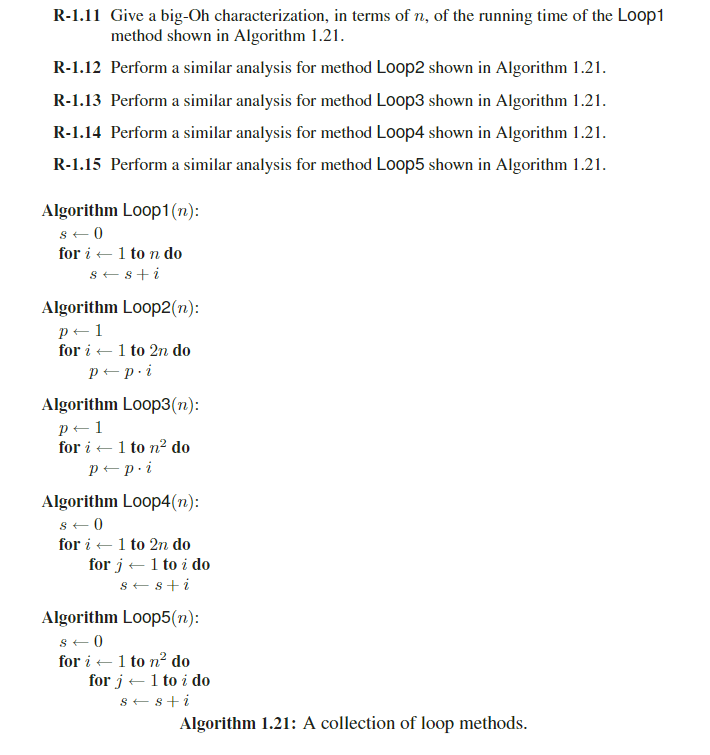 Solved R-1.11 Give a big-Oh characterization, in terms of n, | Chegg.com