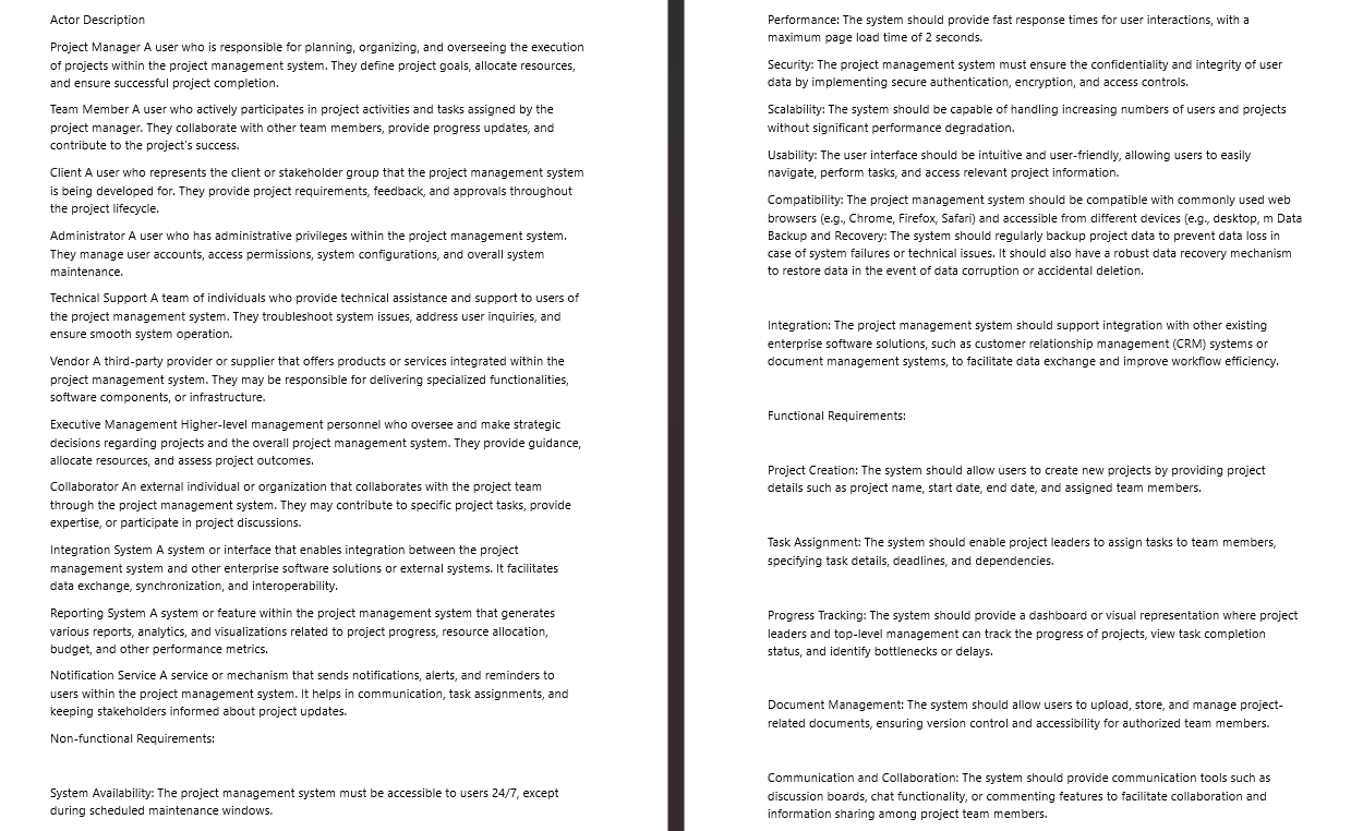 Solved PROJECT MANAGEMENT SYSTEM Project Definition: In the | Chegg.com