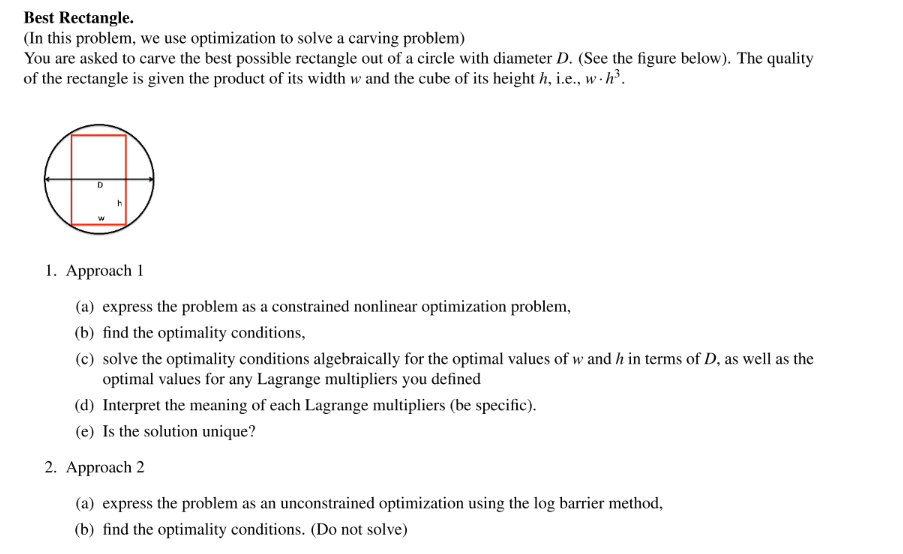 Best Rectangle. (In this problem, we use optimization | Chegg.com
