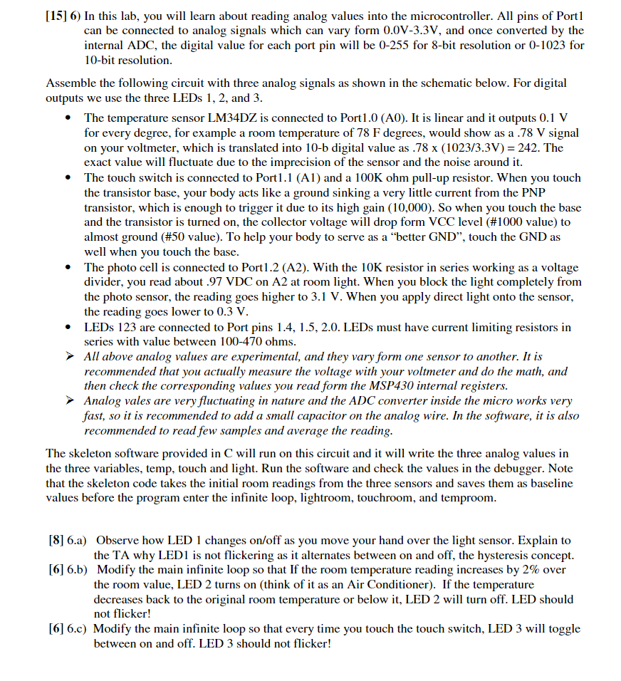 Solved [15] 6) In this lab, you will learn about reading | Chegg.com