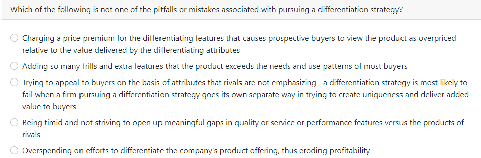 Solved Which of the following is not one of the pitfalls or | Chegg.com