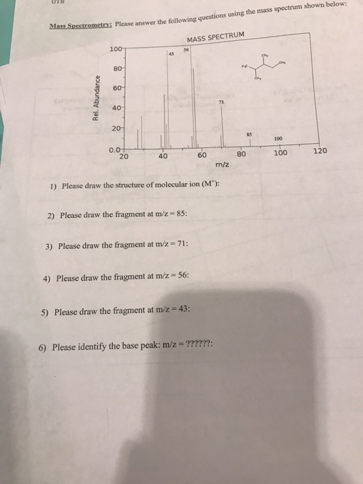 Solved Please answer the following questions using the mass | Chegg.com