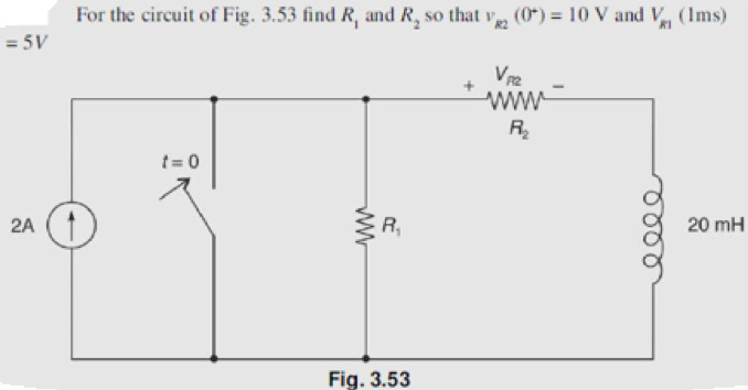 Solved For the circuit of fig 3.53 find R1 and R2 so that | Chegg.com