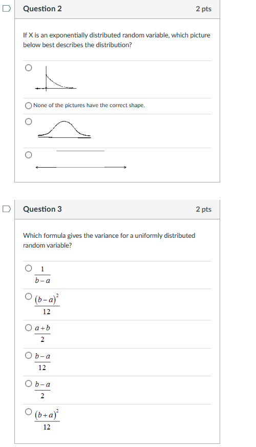 Solved Question 2 2 pts If X is an exponentially distributed | Chegg.com