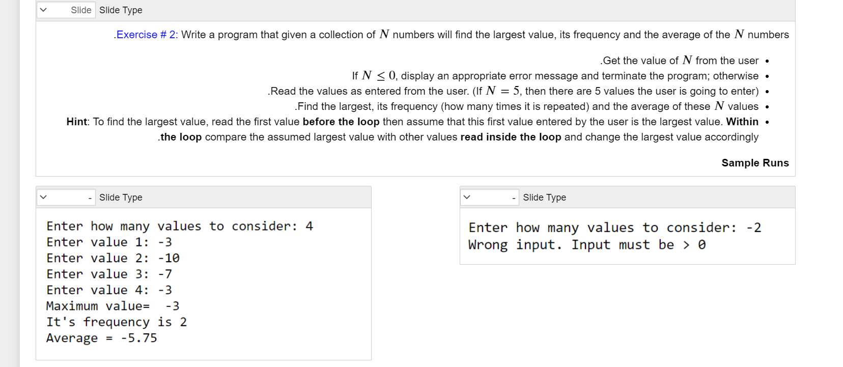 Solved Slide Slide Type Exercise 2 Write A Program That
