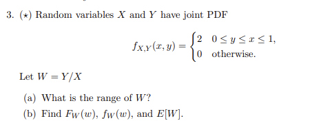 Solved 3. (⋆) Random variables X and Y have joint PDF | Chegg.com
