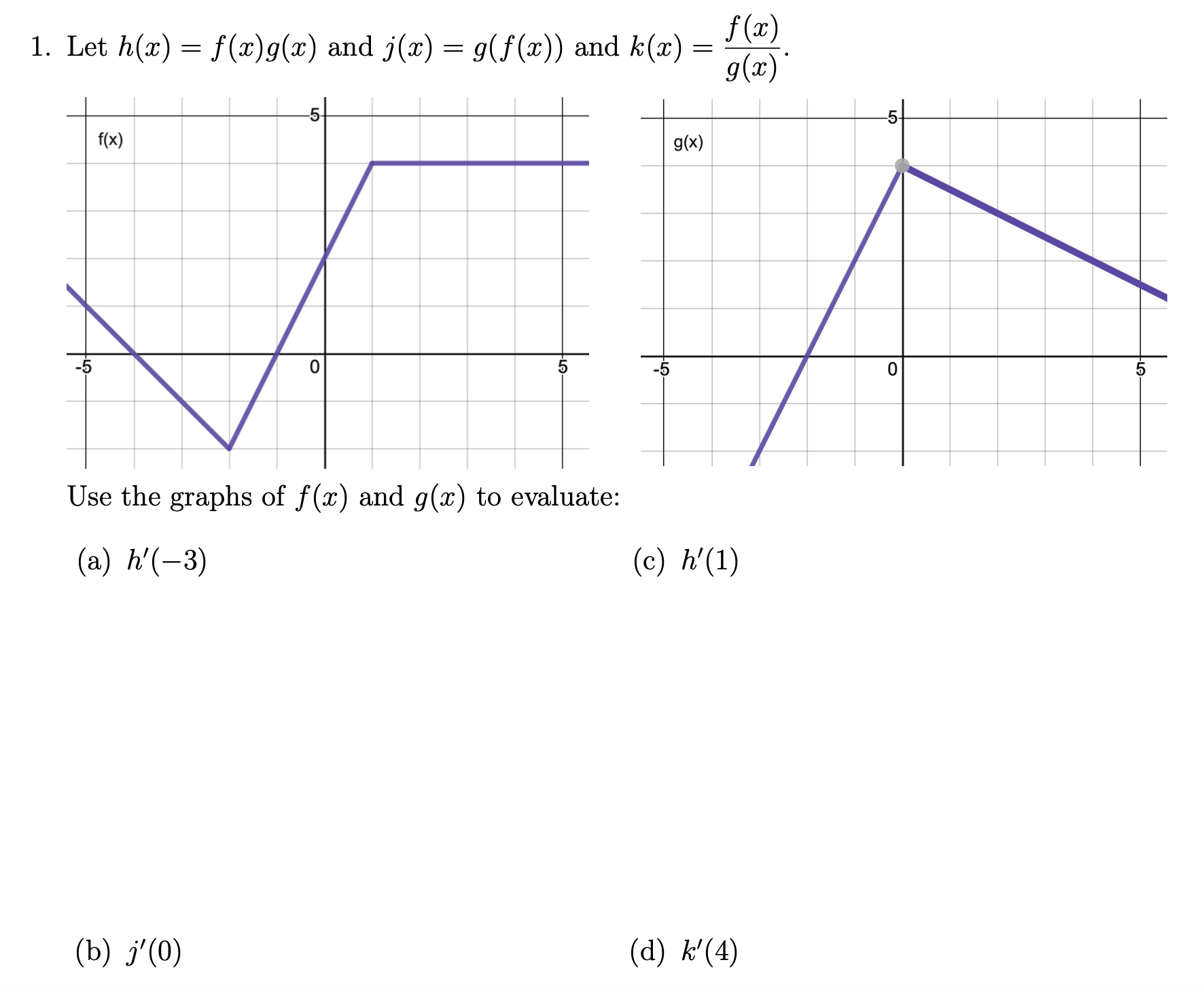 Solved Let h(x)=f(x)g(x) ﻿and j(x)=g(f(x)) ﻿and | Chegg.com