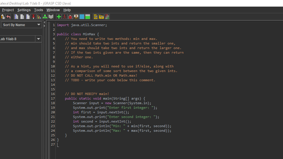 Solved alexa\Desktop\Lab 1\lab 8 - GRASP CSD (Java) Project | Chegg.com