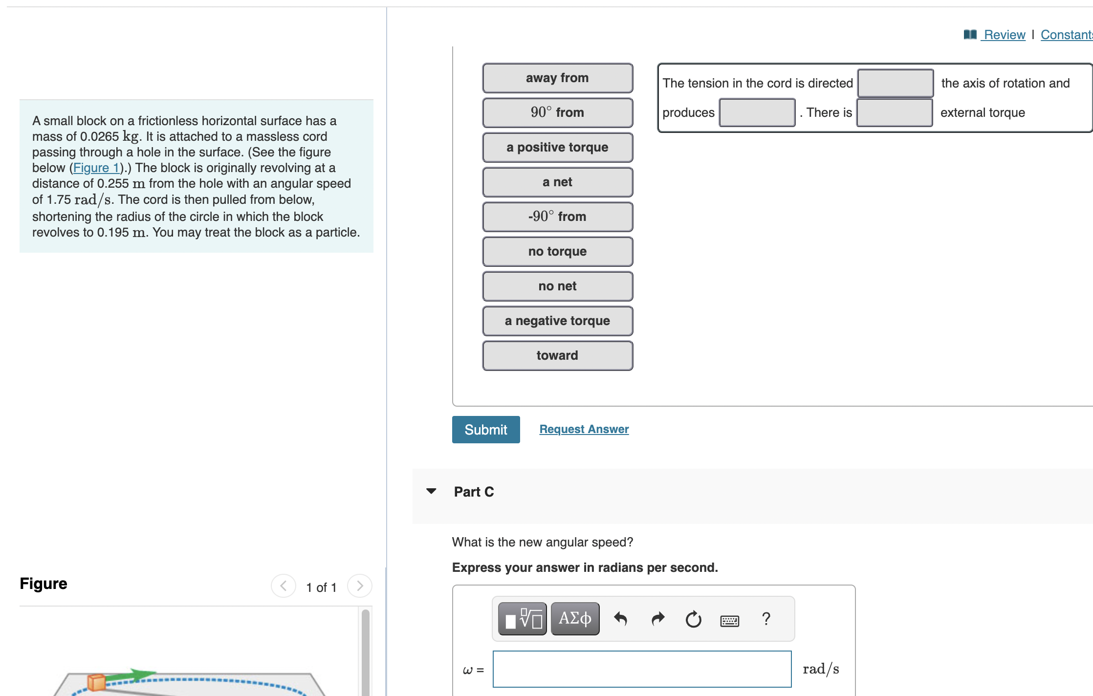 Solved A small block on a frictionless horizontal surface | Chegg.com