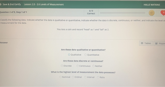 Solved Save& End Certify Lesson: 2.5-2.6 Levels of | Chegg.com