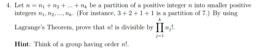 Solved 4. Let n=n1+n2+…+nk be a partition of a positive | Chegg.com