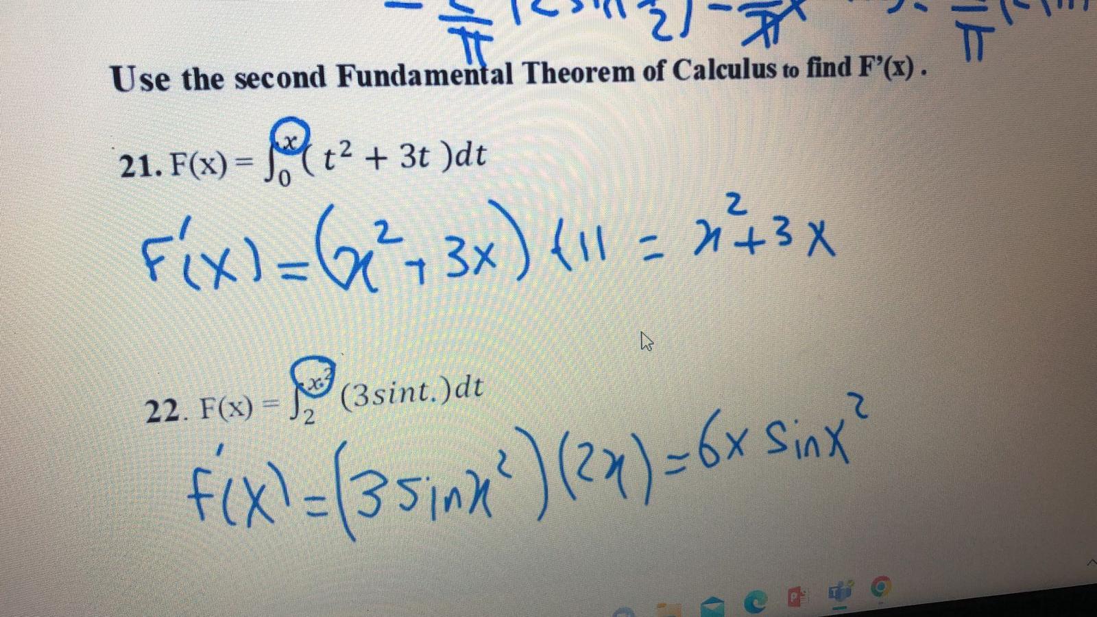 Solved It 方 Use the second Fundamental Theorem of Calculus | Chegg.com