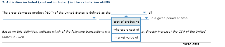Solved 2. Activities included (and not included) in the | Chegg.com