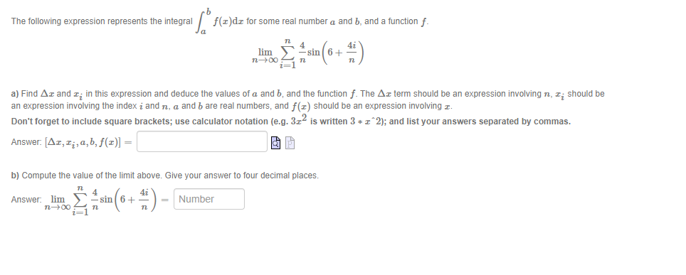 Solved The following expression represents the integral | Chegg.com