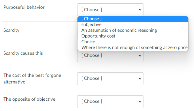 Solved Purposeful behavior Scarcity Scarcity causes this The | Chegg.com Solved Purposeful behavior Scarcity Scarcity causes this The | Chegg.com