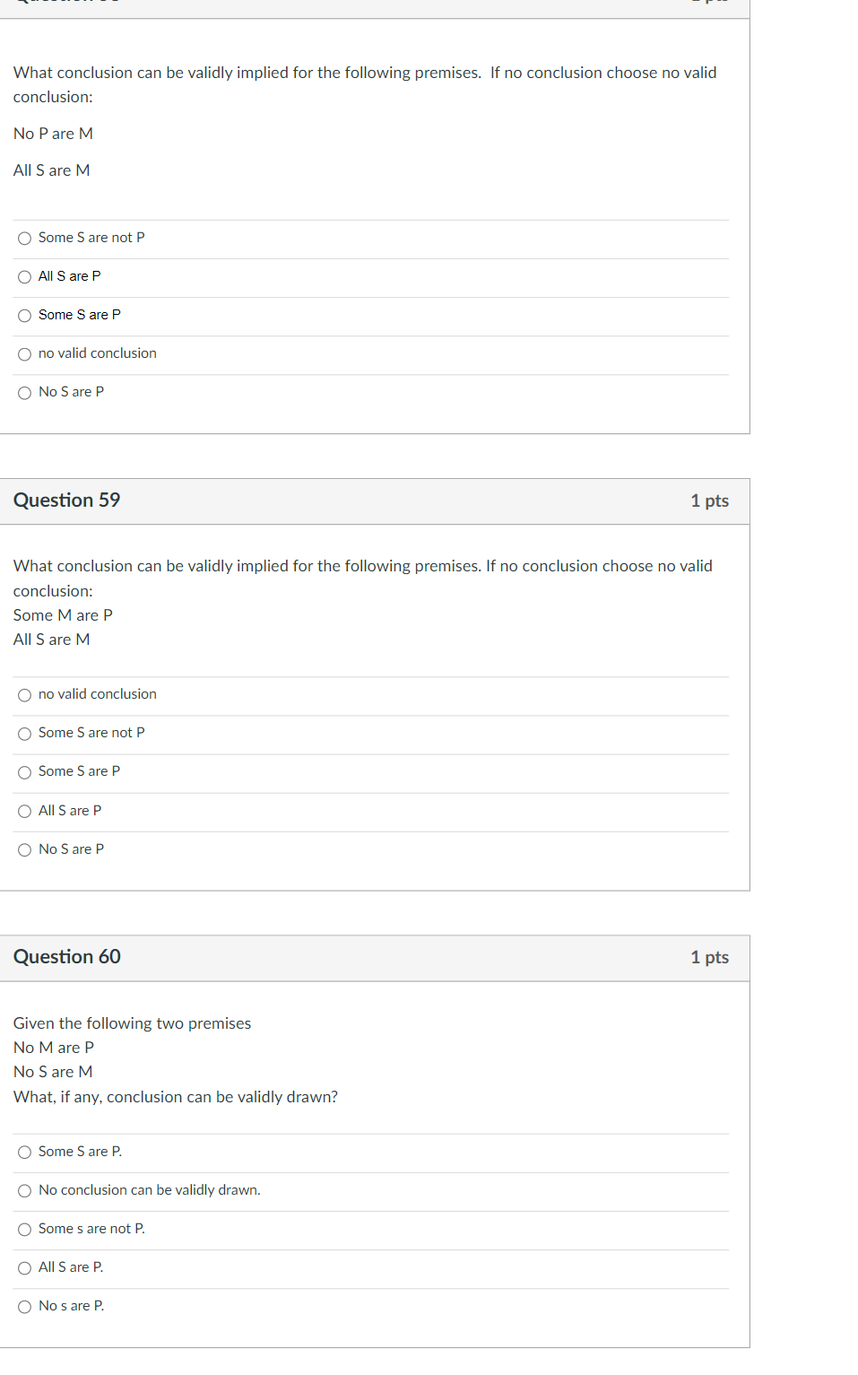 What conclusion can be validly implied for the | Chegg.com