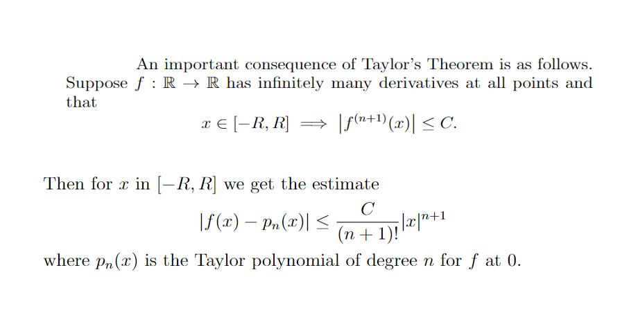 Solved An important consequence of Taylor's Theorem is as | Chegg.com