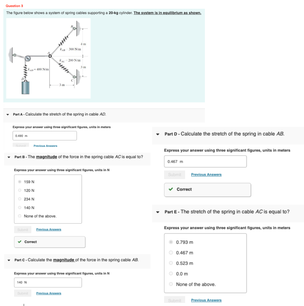 Solved Question 3The figure below shows a system of spring | Chegg.com