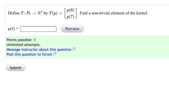 Solved Define T:n-R, by r»-lem] P(G). Fin a non-trivial | Chegg.com