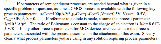 Solved If parameters of semiconductor processes are needed | Chegg.com