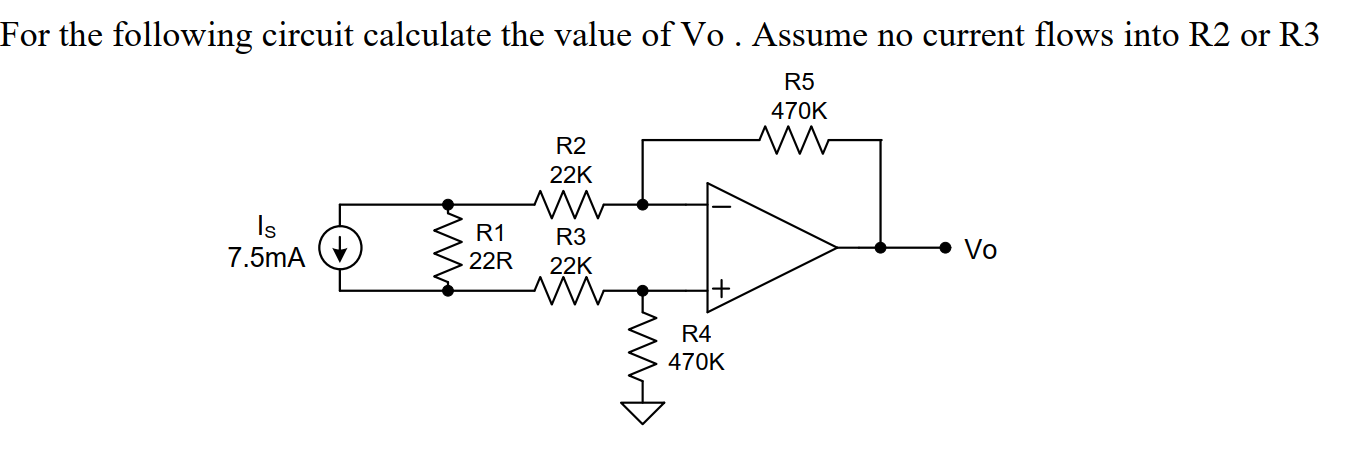 Solved For the following circuit calculate the value of Vo. | Chegg.com