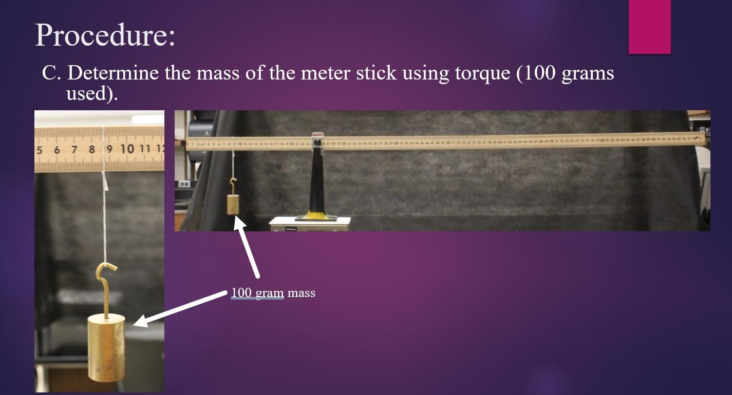 C. Determine the mass of the meter stick using | Chegg.com