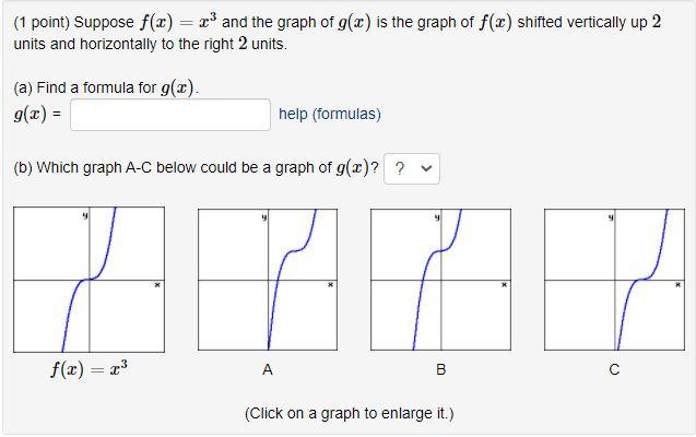Solved (1 point) Suppose f(x) = ? and the graph of g(x) is | Chegg.com