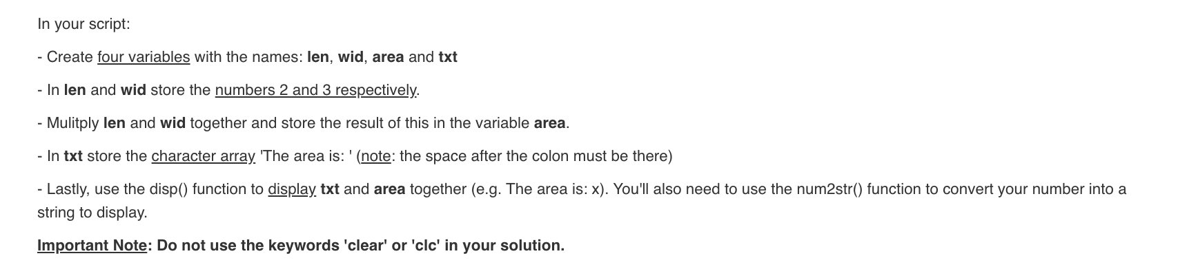 Solved In your script: - Create four variables with the | Chegg.com