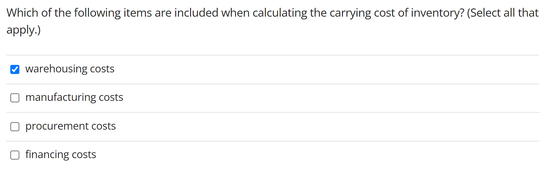 Solved Which of the following items are included when | Chegg.com
