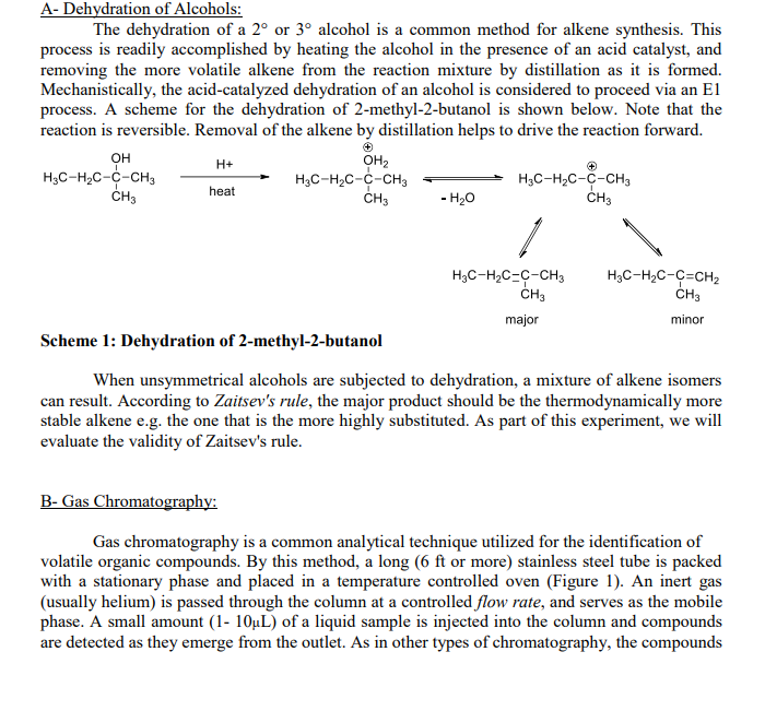 A- Dehydration of Alcohols: The dehydration of a 2° | Chegg.com