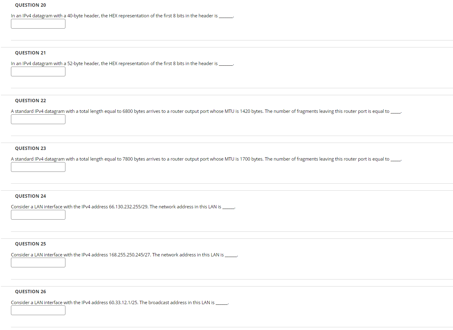 Solved In an IPv4 datagram with a 40-byte header, the HEX | Chegg.com