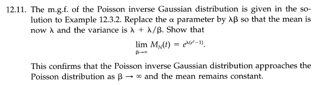 12.11. The m.g.f. of the Poisson inverse Gaussian | Chegg.com