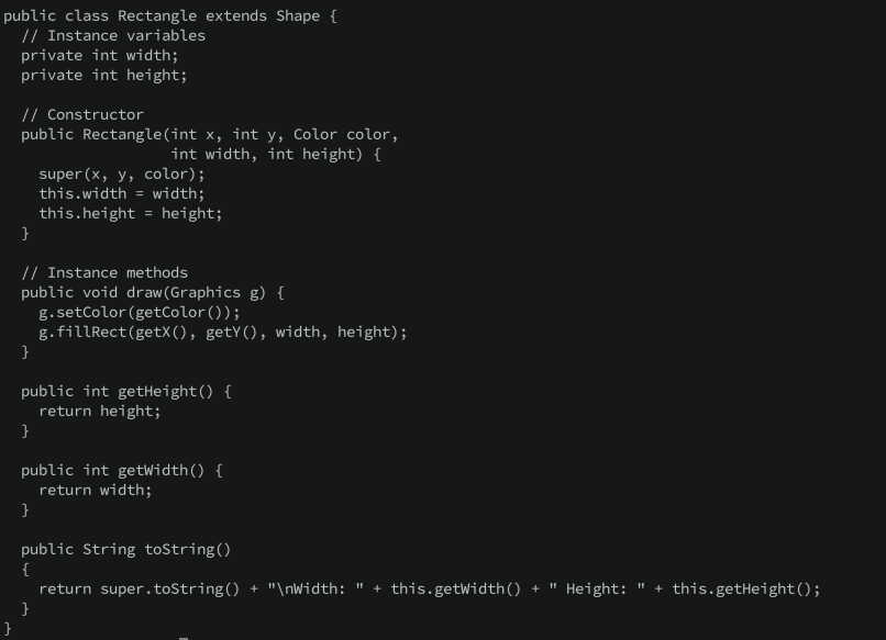 Solved Adding Functionality to Shape and Its Subclasses Now, | Chegg.com
