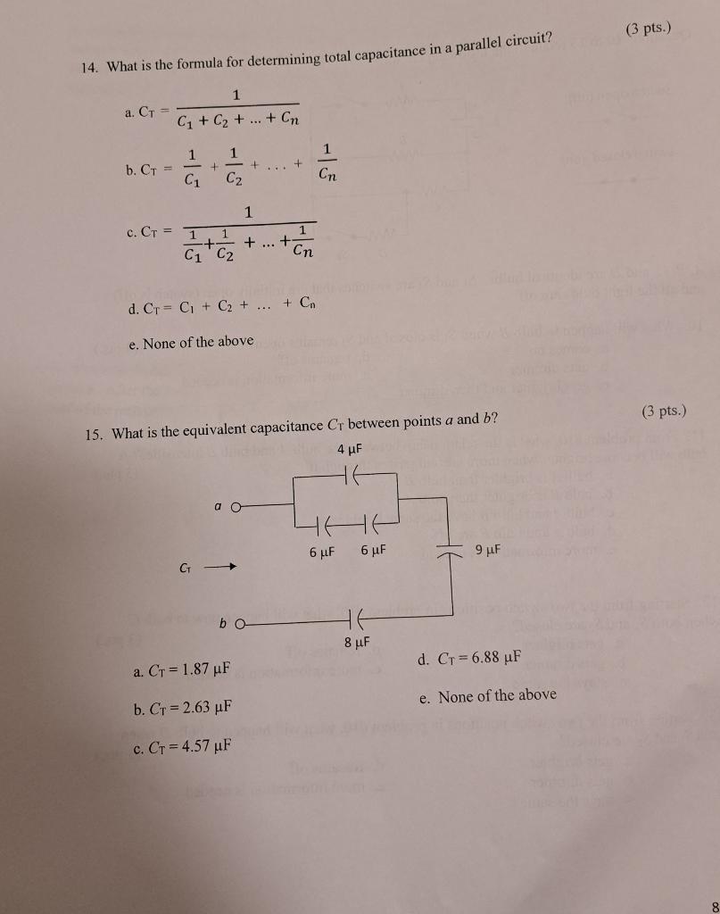 Solved 14. What is the formula for determining total | Chegg.com