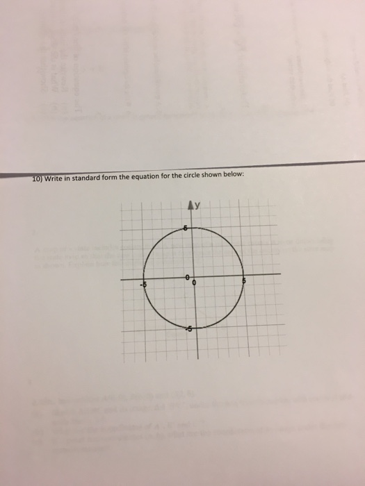Solved Write in standard form the equation for the circle | Chegg.com